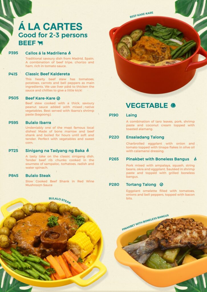BISTRO IBARRA MENU – Ibarra's Venue & Catering